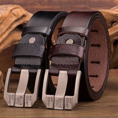 1pc Mens Belt Leather Casual Fashion Handmade Belt With Classic Solid