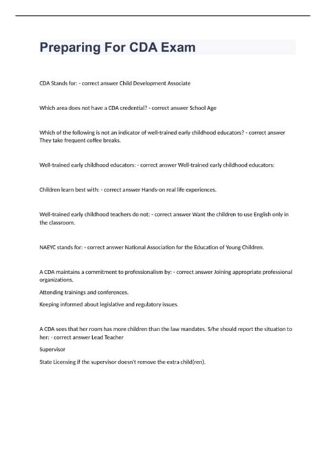 Preparing For Cda Exam Questions And Answers Rated A Cda Stuvia Us