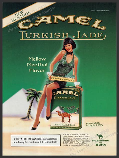 Camel Turkish Jade 2001 Print Ad Green Cigarette Girl — Fetch The Paper