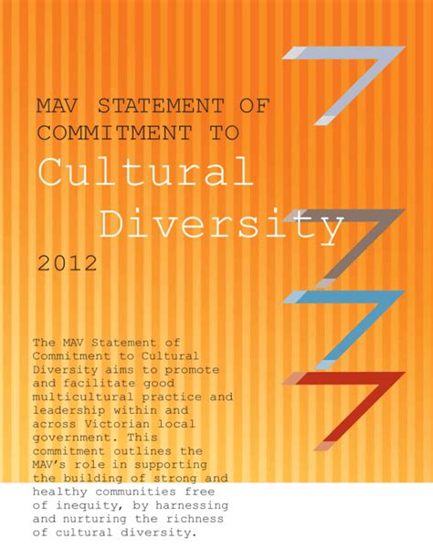 MAV STATEMENT OF COMMITMENT TO Cultural Diversity