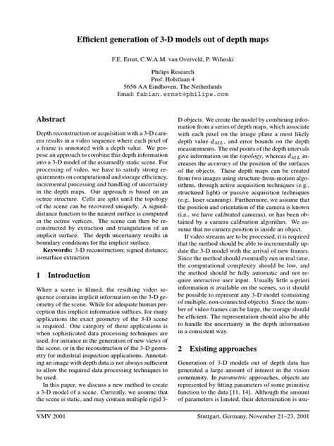 Pdf 3d Reconstruction Out Of Depth Maps Dokumen Tips