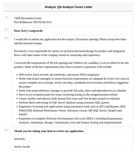 Analyst QA Analyst Cover Letter Velvet Jobs