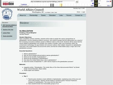Globalization Lesson Plan For 9th 12th Grade Lesson Planet