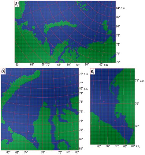 Three Model Domains Showing Model Grids With A Spatial Resolution Of 25