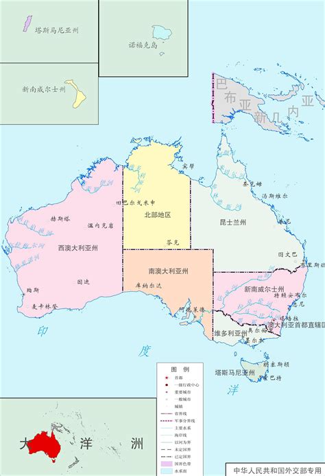 澳大利亚行政区域图澳大利亚地图查询