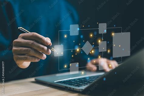 Workflow Process Model Flow Diagram Of Work Concept Of Design For Automation Flowchart Of