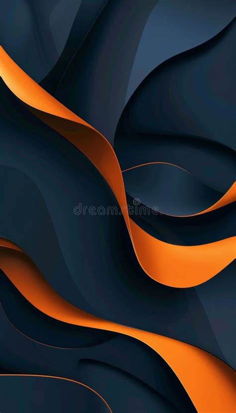 Professional Powerpoint Header Design Featuring Dynamic Shapes In Dark Blue And Orange Color