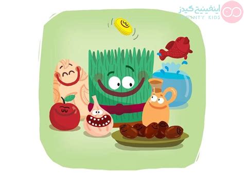 نقاشی کودکانه سفره ی هفت سین عکس نودی