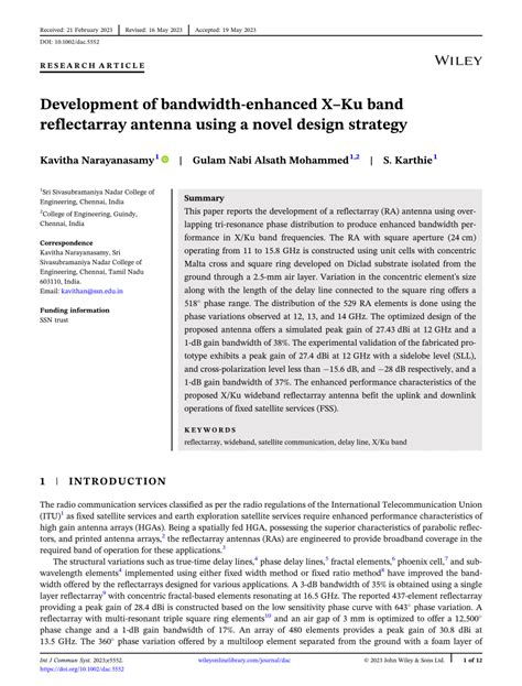 Pdf Development Of Bandwidth‐enhanced Xku Band Reflectarray Antenna Using A Novel Design Strategy