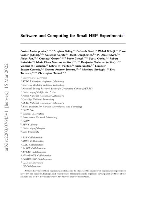 pdf software and computing for small hep experiments