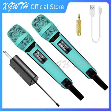 무선 마이크 Uhf 2 핸드 헬드 다이나믹 마이크 가라오케 시스템 Skm9000 충전식 수신기 Dj 오디오 스튜디오 스피커