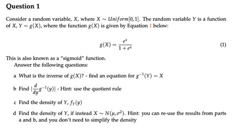 question 1 consider a random variable x where x