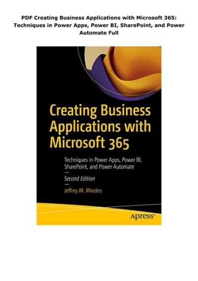 PDF Creating Business Applications With Microsoft Techniques In Power Apps Power BI