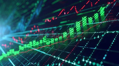 Digital Graphical Representation Of A Stock Market With Fluctuating