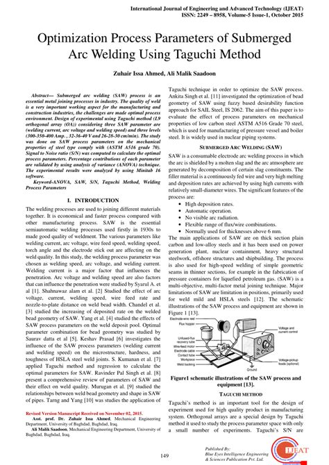 Pdf Optimization Process Parameters Of Submerged Arc Welding Using