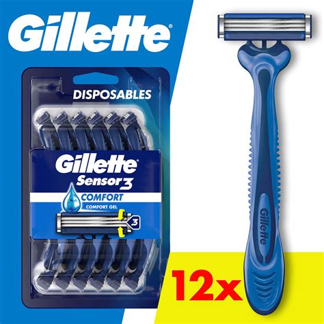 Gillette Sensor3 Comfort Mens Disposable Manual Razors 12 Razors