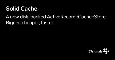 37signals Dev Solid Cache