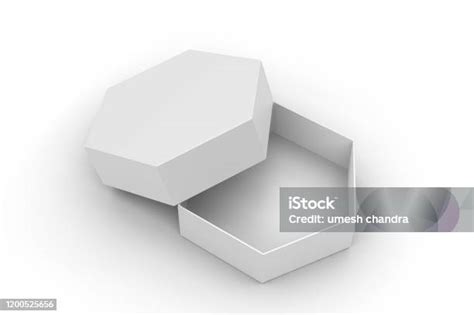 선물 아이템 및 브랜딩 3d 렌더링 일러스트를 위한 빈 육각형 종이 하드 박스 0명에 대한 스톡 사진 및 기타 이미지 0명 3차원 형태 6 Istock