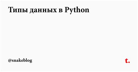 Простейшие типы данных в Python — Teletype