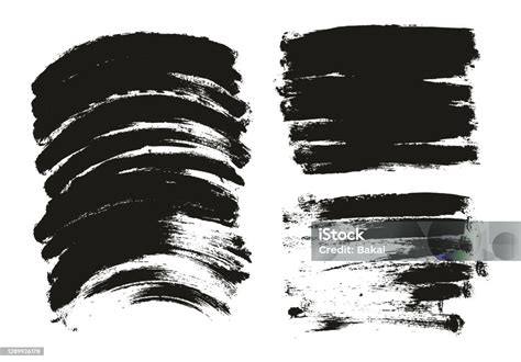 라운드 스폰지 얇은 아티스트 브러쉬 길고 곡선 배경 믹스 높은 세부 상추 추상 벡터 배경 믹스 세트 0명에 대한 스톡 벡터 아트