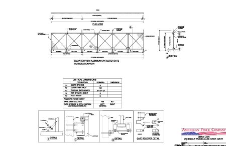 Chain Link Slide Gate Cad Drawing Americas Gate Company