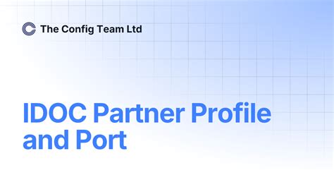 Idoc Partner Profile And Port The Config Team Ltd