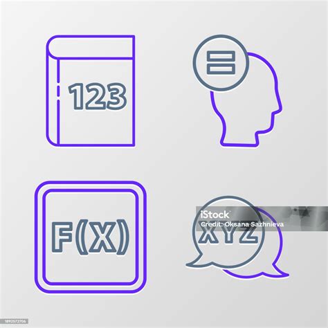 선 Xyz 좌표계 함수 수학 기호 계산 및 단어 수학 아이콘으로 책을 설정합니다 벡터 0명에 대한 스톡 벡터 아트 및 기타