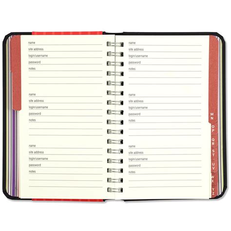 The Personal Internet Address And Password Logbook Removable Cover Band