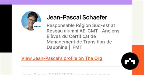 Jean Pascal Schaefer Responsable Région Sud Est At Réseau Alumni Ae