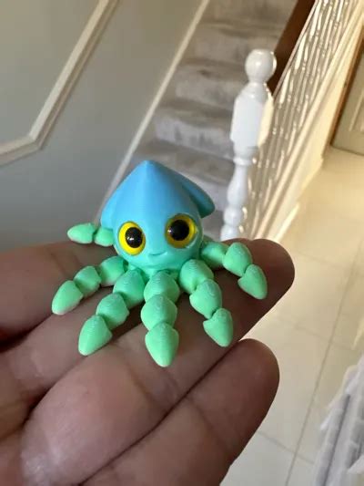 Mini Squid Articulated And Keychain Free 3d Print Model Makerworld