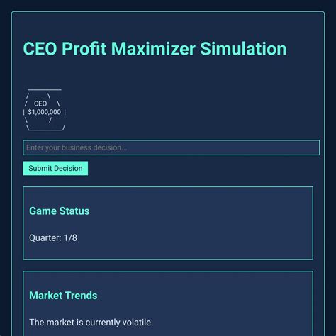 Ceo Profit Maximizer Simulation