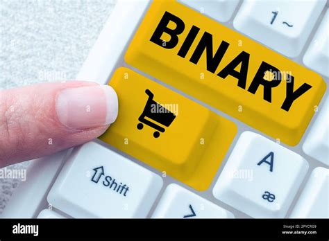 conceptual caption binary business approach relating to using or