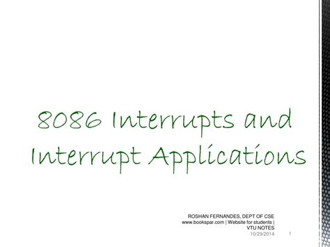 Ppt 8086 Interrupts And Interrupt Applications Powerpoint Presentation Id5968324