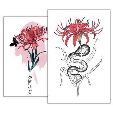 Realistic Spider Lily Tattoo