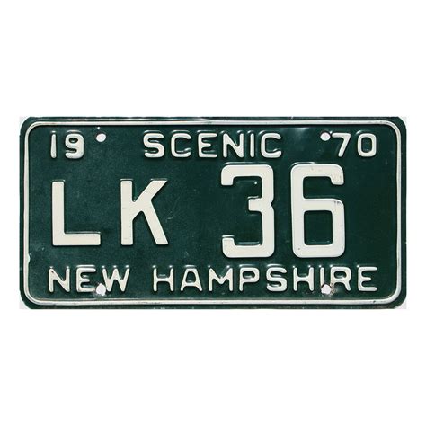1970 New Hampshire License Plate Lk36 Best Real Plates