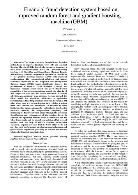 Pdf Financial Fraud Detection System Based On Improved Random Forest And Gradient Boosting