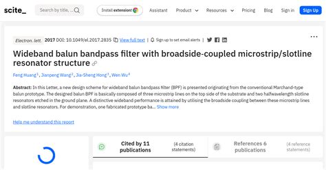 Wideband Balun Bandpass Filter With Broadside‐coupled Microstrip Slotline Resonator Structure