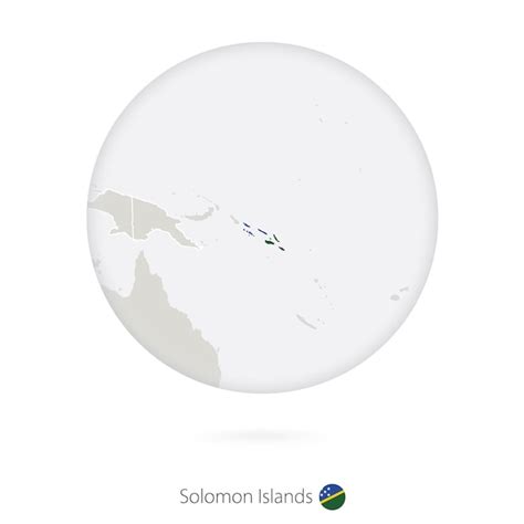 솔로몬 제도의 지도 및 원 솔로몬 제도 국기 벡터 일러스트와 함께 윤곽을 매핑합니다 프리미엄 벡터