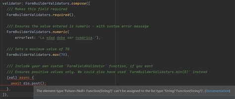 Support For Async Will Be Added In The Future · Issue 39 · Flutter Form Builder Ecosystemform