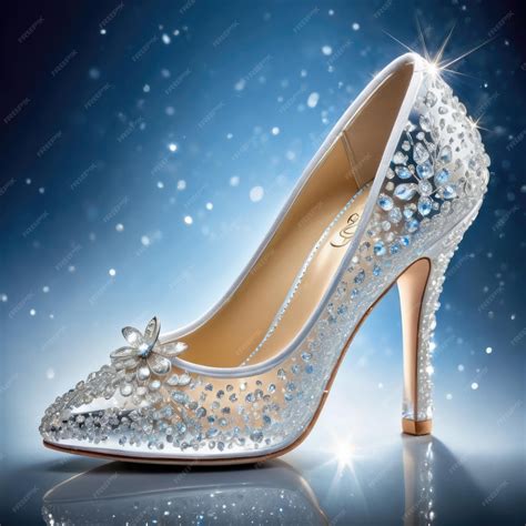 Premium Photo Cinderellas White Crystal Shoe