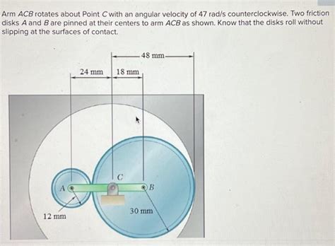Solved Arm Acb Rotates About Point C With An Angular