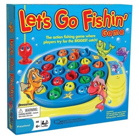 Pressman Lets Go Fishin Deluxe Game Fishin Fishing Game Board