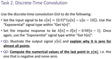 Solved Texts Task 2 Discrete Time Convolution Use The Discrete Time