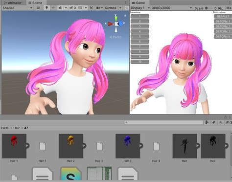 Hair 3d Model Unity Prefab Fbx H47 3d Model Cgtrader