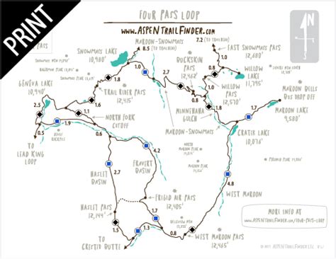 Four Pass Loop In Aspen Co Aspen Trail Finder