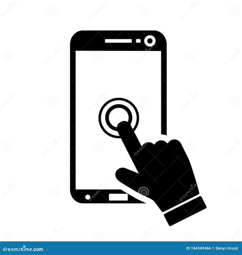 Click On Screen Mobile Phone Vector Icon Touch Screen Technology Illustration Sign Stock Vector