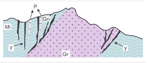 Intrusión De Roca Granítica Acompañada Por Yacimientos Metalíferos