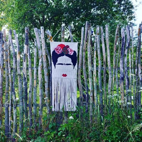 Frida Macrame Pixel Art Wall Hanging Etsy