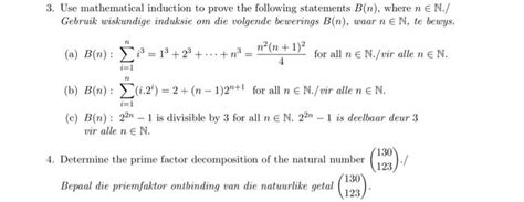 solved 3 use mathematical induction to prove the following