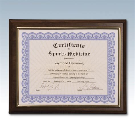 Gold Slide In Frame Certificate Plaque